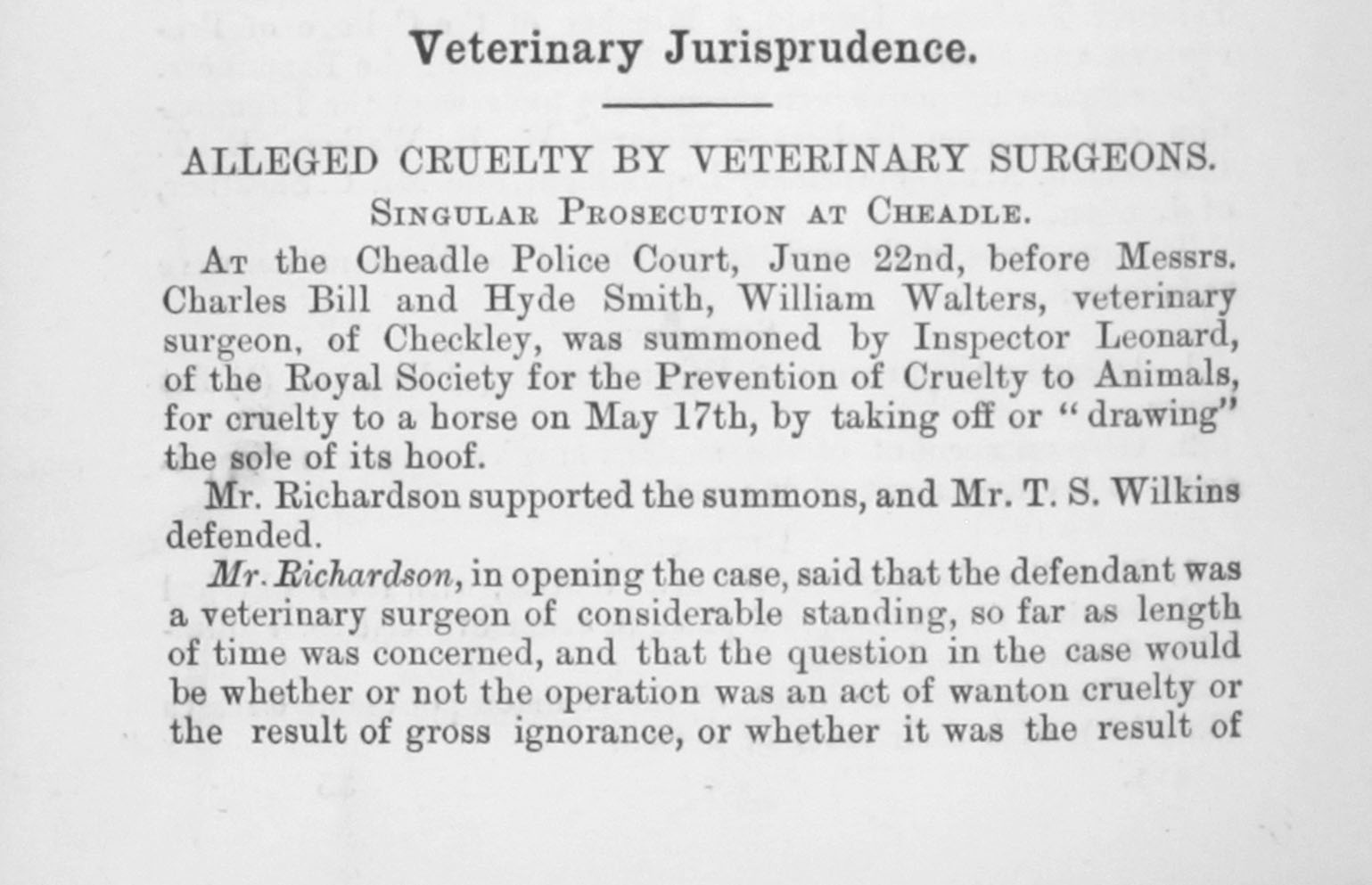‘The Veterinarian’ Vol 56 Issue 7 – July 1883 - RCVS Vet History