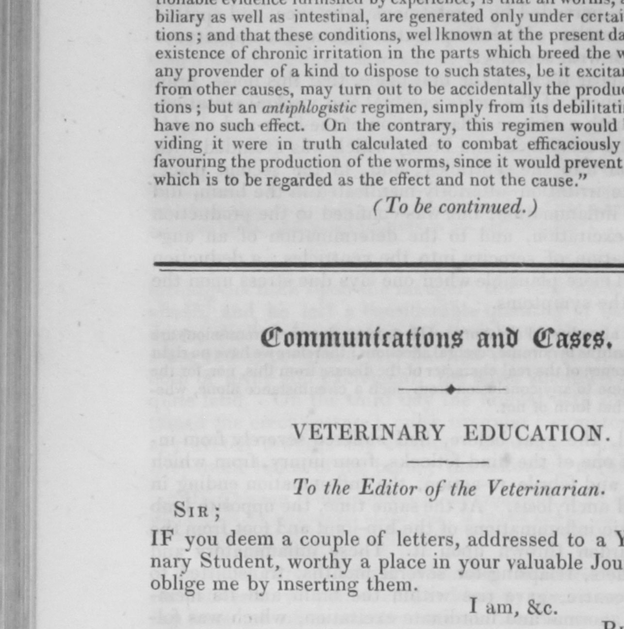 'The Veterinarian' Vol 1 Issue 4 - April 1828 - RCVS Vet History
