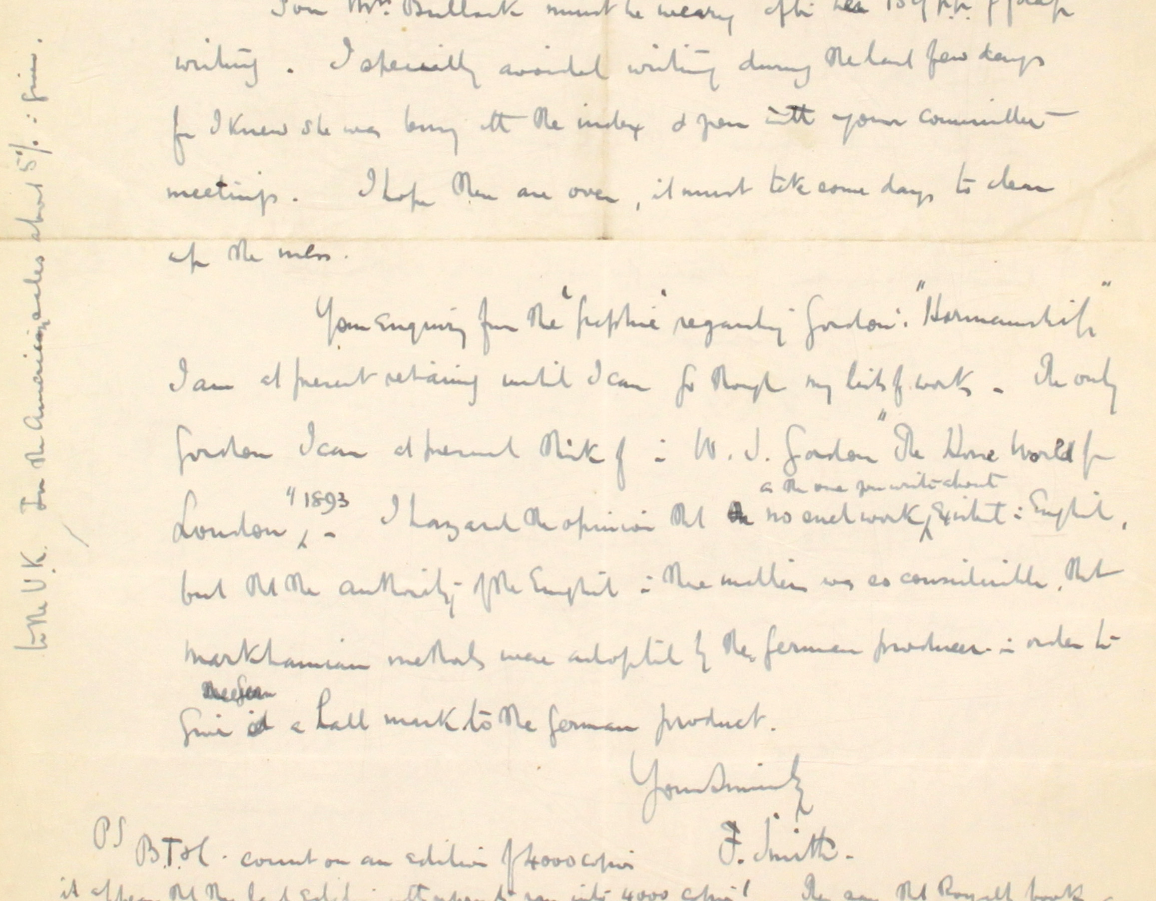 60 – Letter to Fred Bullock from Frederick Smith, 6 Oct 1920 - RCVS Vet ...